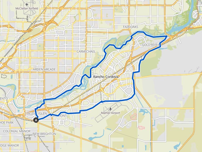American River Loop | bike Tour | Komoot